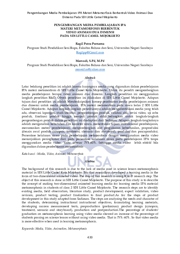 (PDF) Pengembangan Media Pembelajaran IPA Materi Metamorfosis Berbentuk ...