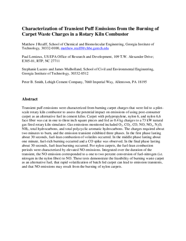 (PDF) Characterization of transient puff emissions from the burning of ...