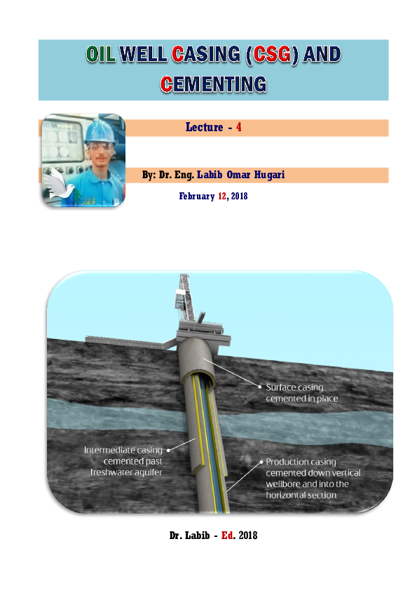 (PDF) Casing And Cementing, By: Dr Labib Hugari
