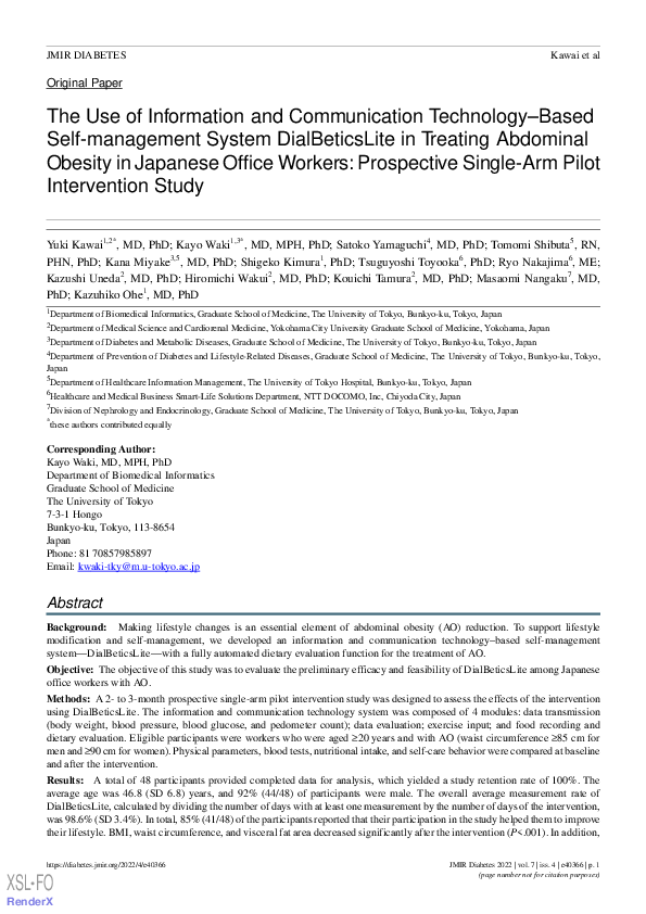 (PDF) The Use of Information and Communication Technology–Based Self-management System ...