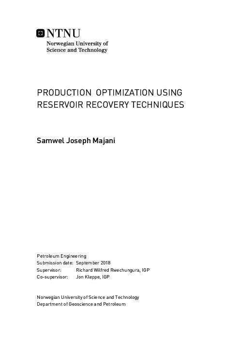 (PDF) Production Optimization Using Reservoir Recovery Techniques