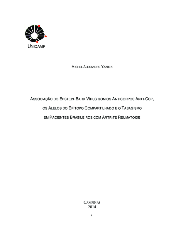 (PDF) Associação do Epstein/Barr vírus com os anticorpos anti/CCP, os ...