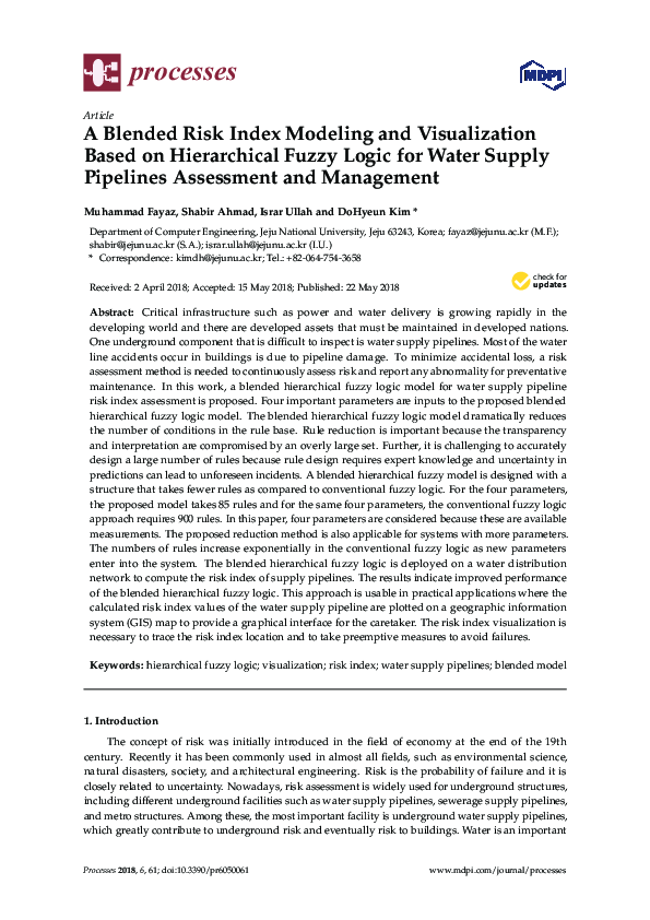 (PDF) A Blended Risk Index Modeling and Visualization Based on Hierarchical Fuzzy Logic for ...