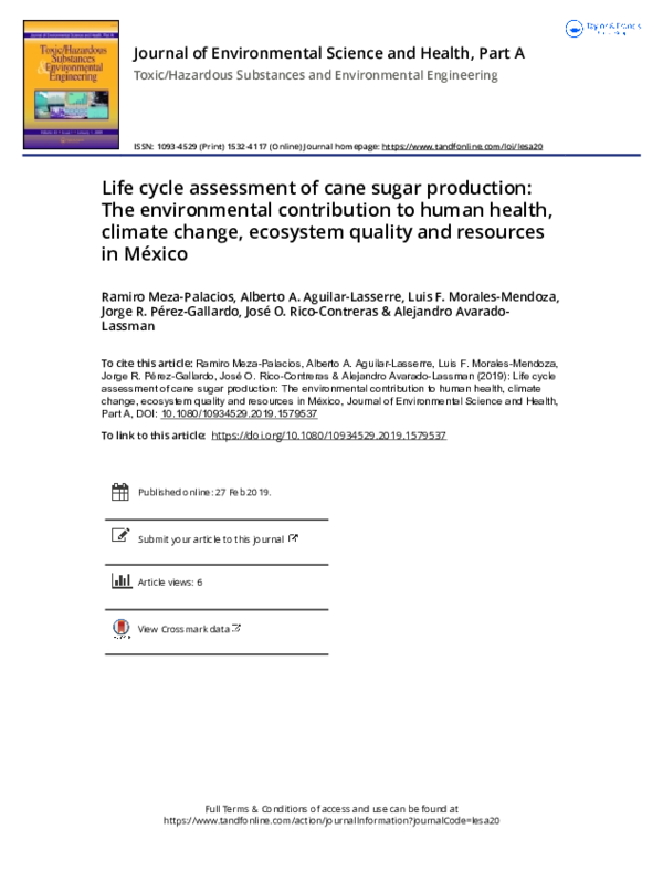 (PDF) Life cycle assessment of cane sugar production: The environmental ...