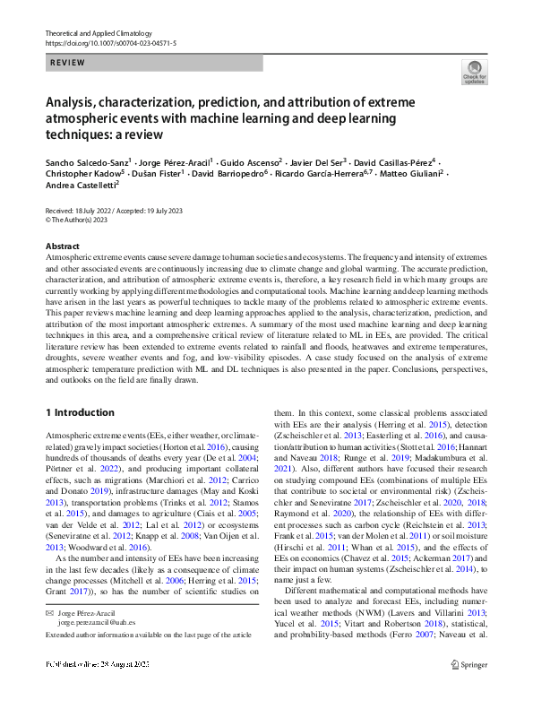 (PDF) Analysis, characterization, prediction, and attribution of extreme atmospheric events with ...