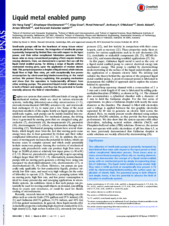 (PDF) Liquid metal enabled pump