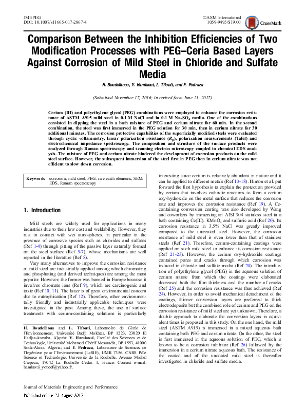 (PDF) Comparison Between the Inhibition Efficiencies of Two ...