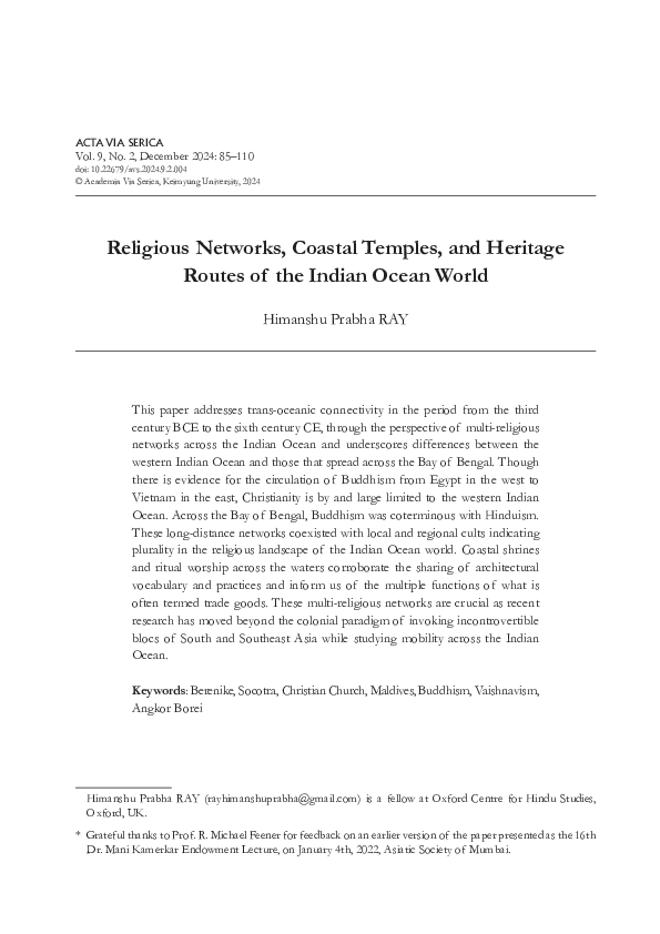 (PDF) Religious Networks, Coastal Temples and Heritage Routes of the ...