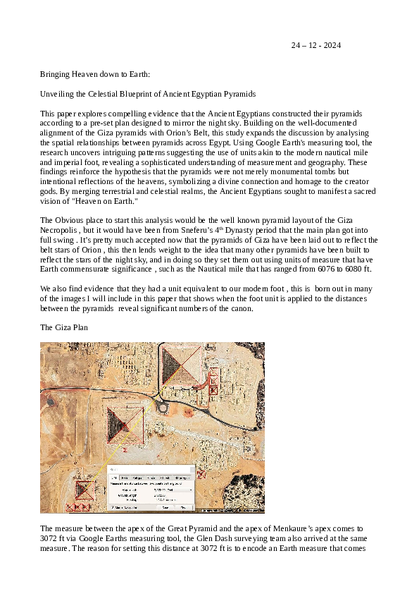 (PDF) The Pyramids of Egypt , bringing the heavens down to Earth , The ...