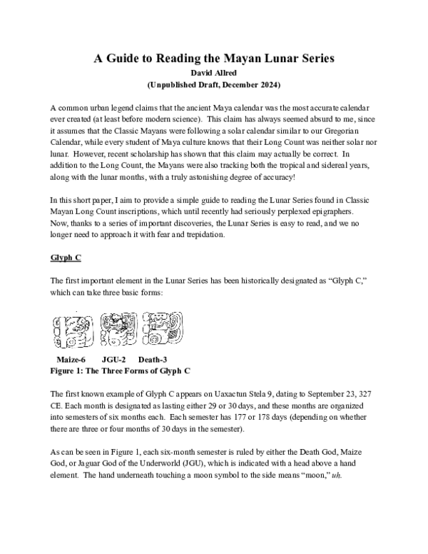 (PDF) A Guide to Reading the Mayan Lunar Series