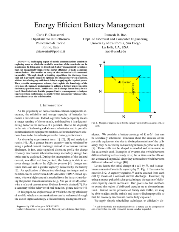 (PDF) Energy efficient battery management
