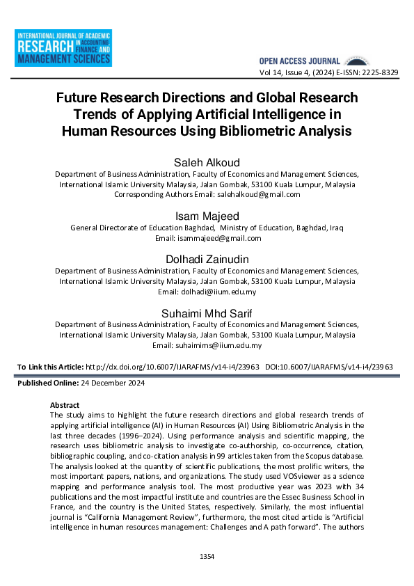 (PDF) Future Research Directions and Global Research Trends of Applying ...