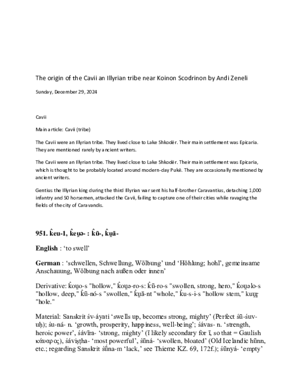 (PDF) The origin of the Cavii an Illyrian tribe near Scodrinon by Andi ...