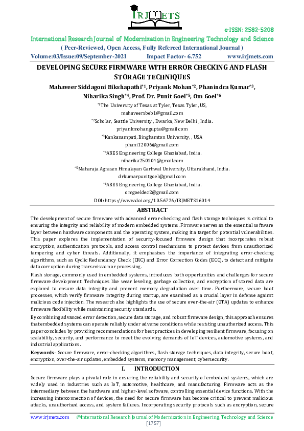 (PDF) DEVELOPING SECURE FIRMWARE WITH ERROR CHECKING AND FLASH STORAGE ...