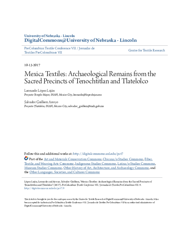 (PDF) Mexica Textiles: Archaeological Remains from the Sacred Precincts ...
