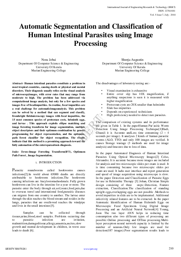 (PDF) Automatic Segmentation and Classification of Human Intestinal ...