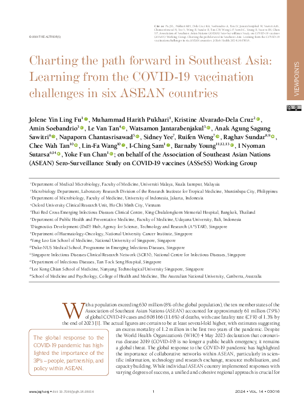 (PDF) Charting the path forward in Southeast Asia: Learning from the COVID-19 vaccination ...