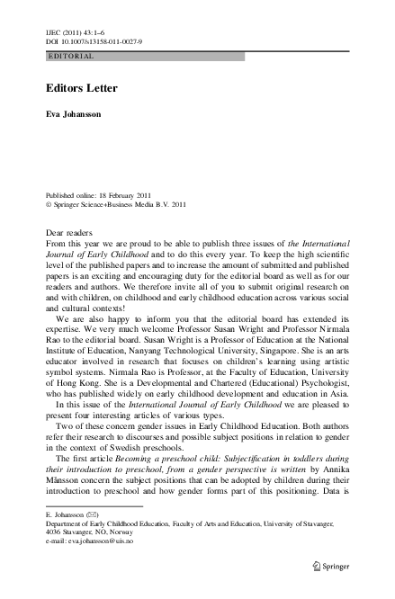 (PDF) Editors Letter