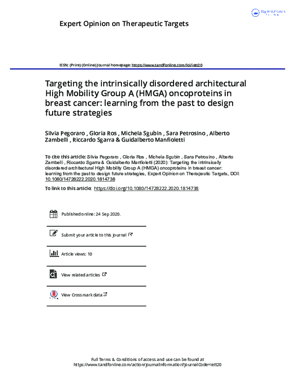 (PDF) Targeting the intrinsically disordered architectural High ...
