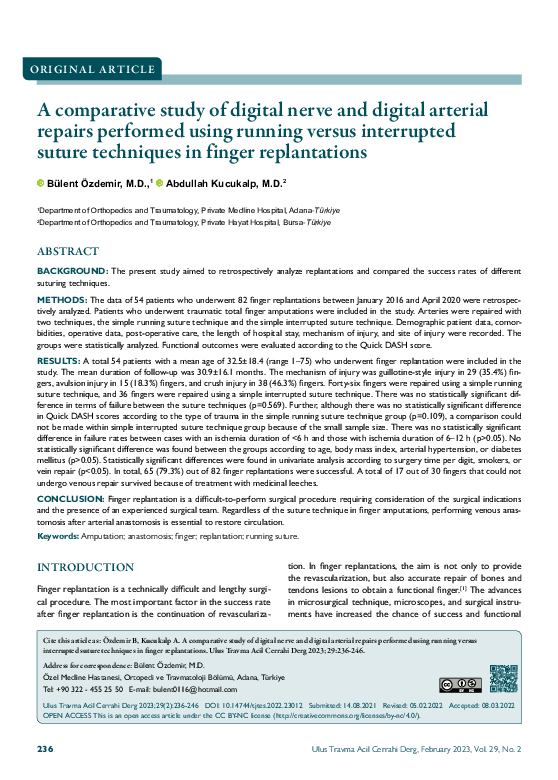 (PDF) A Comparative Study of Digital Nerve and Digital Arterial Repairs ...