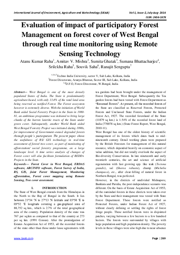 (PDF) Evaluation of impact of participatory Forest Management on forest ...