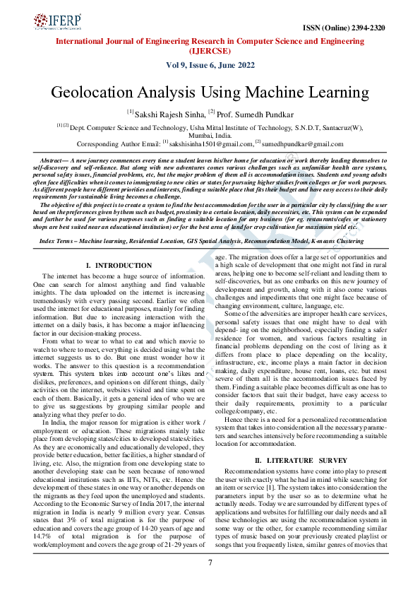 Geolocation Analysis Using Machine Learning