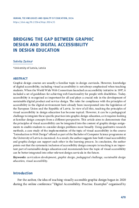 (PDF) Bridging the Gap between Graphic Design and Digital Accessibility in Design Education