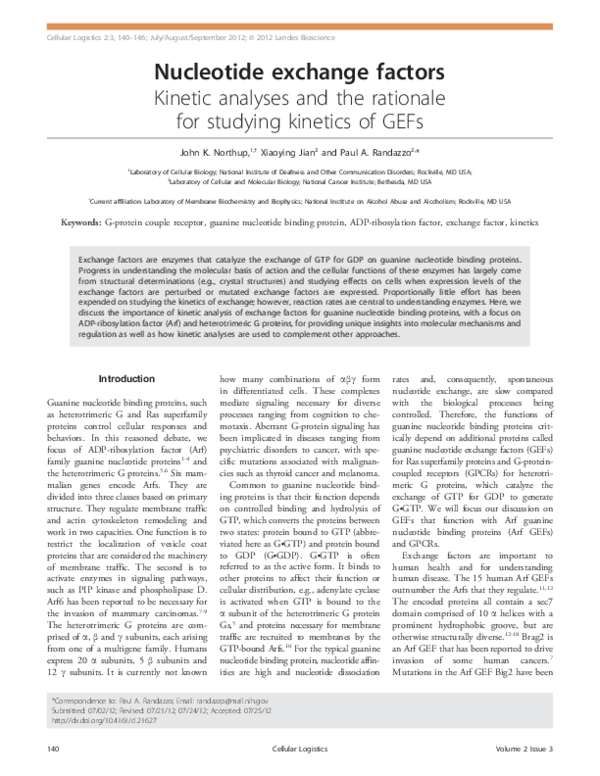 (PDF) Nucleotide exchange factors