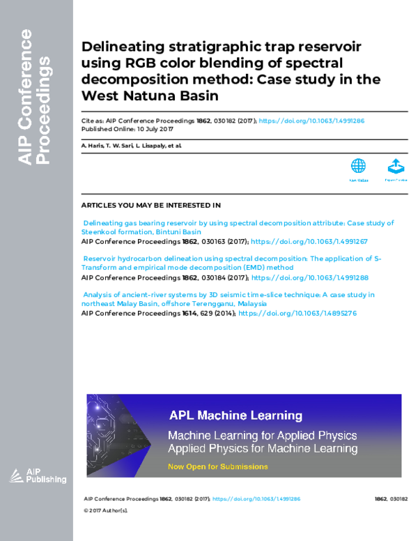 Pdf Delineating Stratigraphic Trap Reservoir Using Rgb Color Blending Of Spectral
