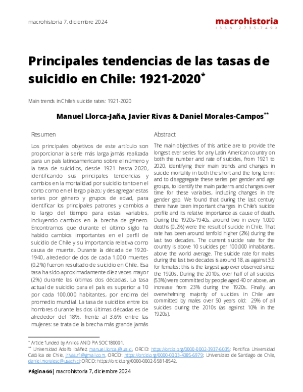 (PDF) Manuel Llorca-Jaña, Javier Rivas, Daniel Morales, “Main trends in ...