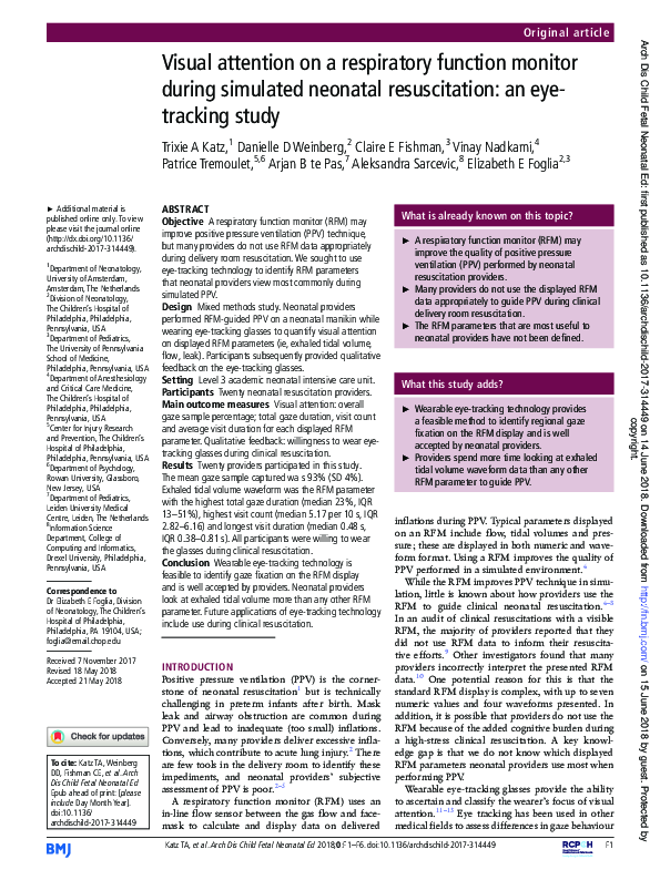 (PDF) Visual attention on a respiratory function monitor during simulated neonatal resuscitation ...