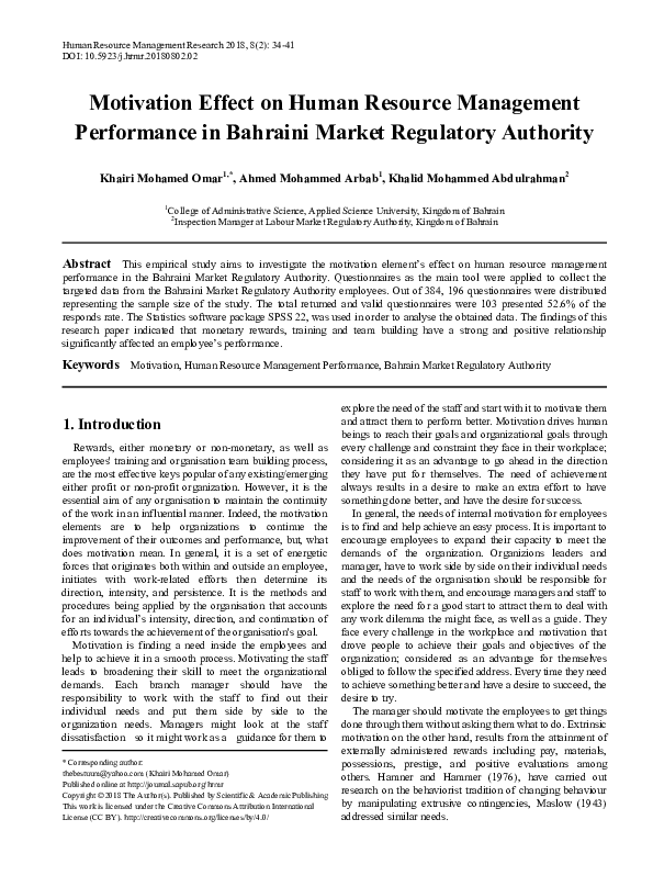 (PDF) The effect of human resource management practices on the ...