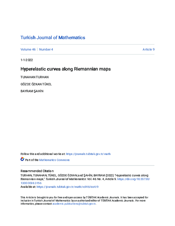 (PDF) Hyperelastic curves along Riemannian maps