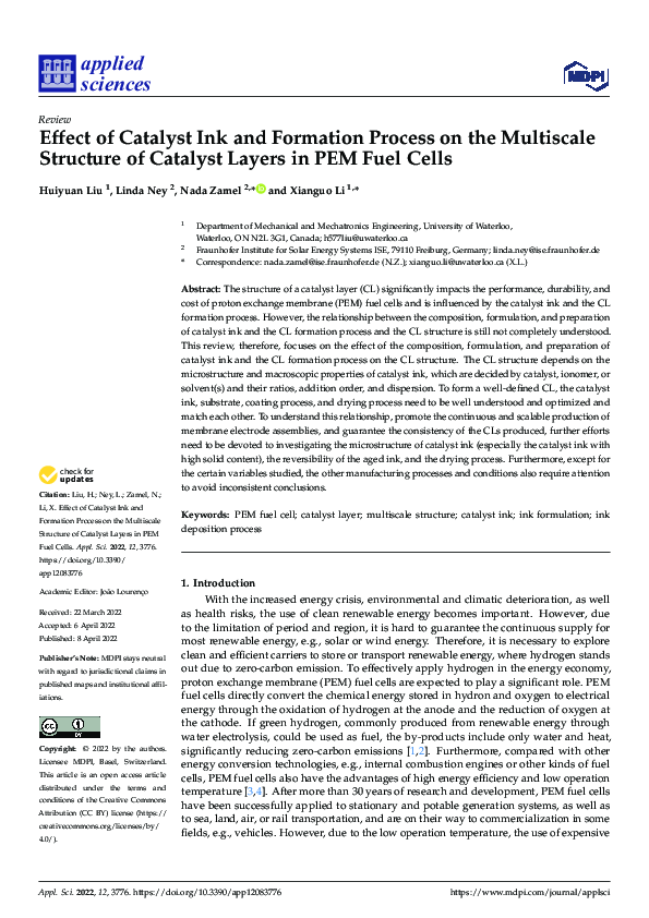 (PDF) Effect of Catalyst Ink and Formation Process on the Multiscale ...