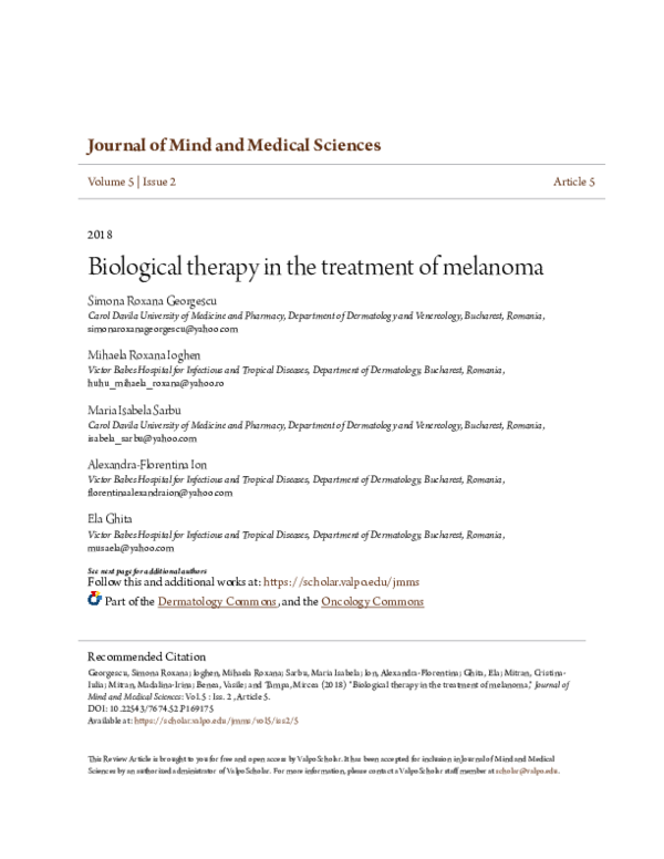 (PDF) Biological therapy in the treatment of melanoma