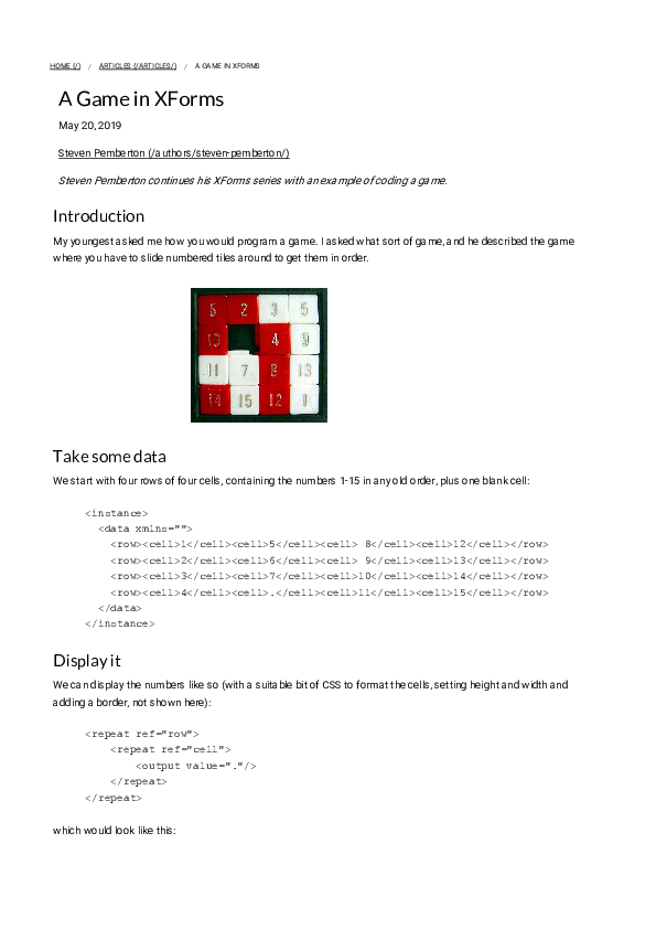 (PDF) A Game in XForms