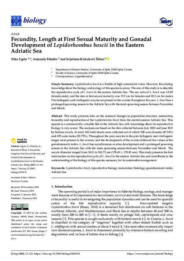 (PDF) Fecundity, Length at First Sexual Maturity and Gonadal ...