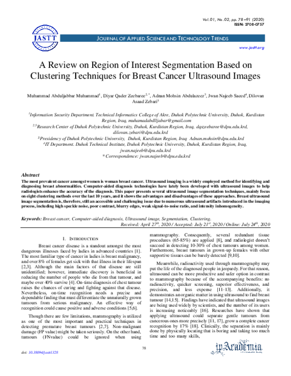 (PDF) A Review on Region of Interest Segmentation Based on Clustering ...