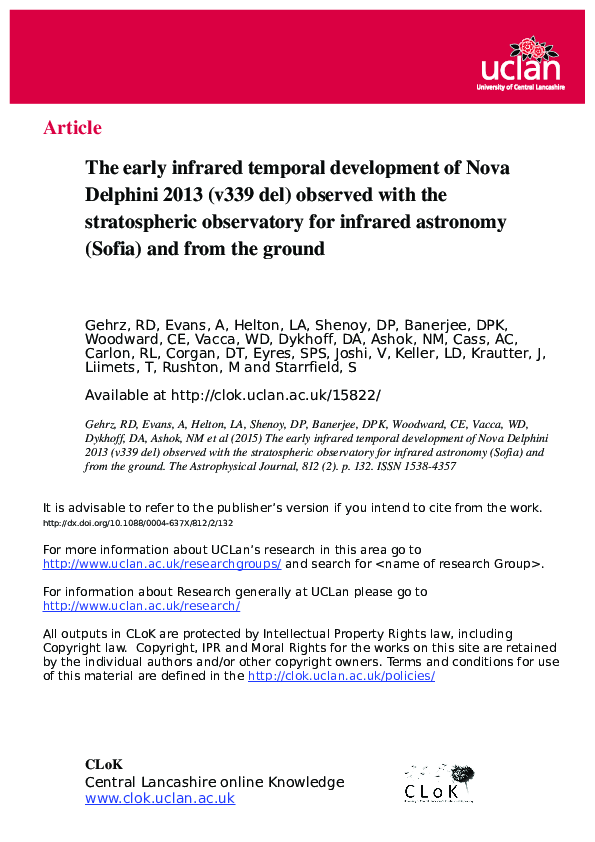 (PDF) The Early Infrared Temporal Development of Nova Delphini 2013 ...
