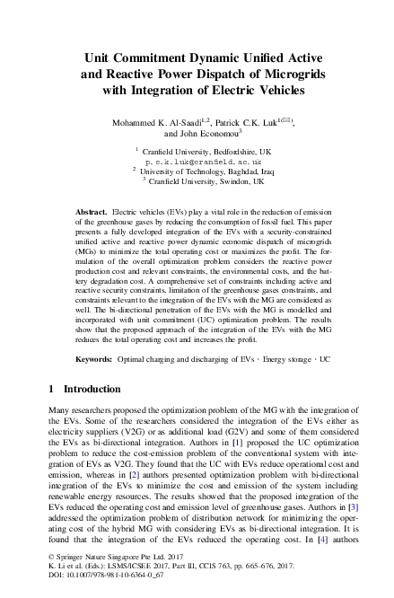 (PDF) Unit Commitment Dynamic Unified Active and Reactive Power Dispatch of Microgrids with ...