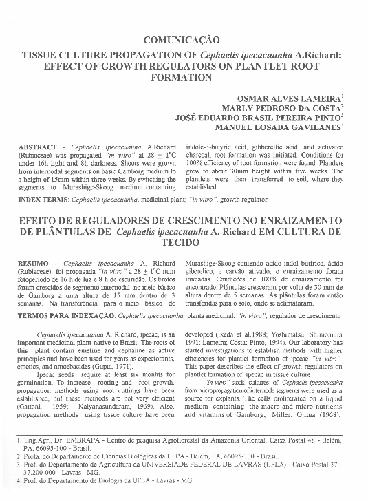 (PDF) Cephaelis ipecacuanha: Root Formation Insights