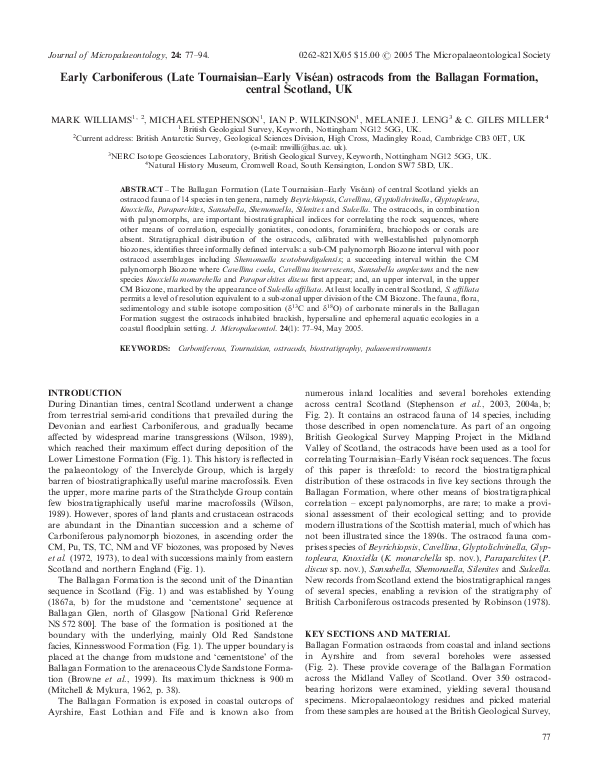 (PDF) Early Carboniferous (Late Tournaisian–Early Viséan) ostracods ...