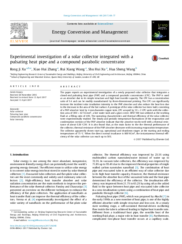 (PDF) Experimental investigation of the solar collector temperature ...