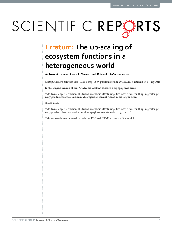 (PDF) Erratum: The up-scaling of ecosystem functions in a heterogeneous ...