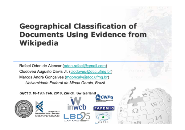 (PDF) Geographical classification of documents using evidence from ...