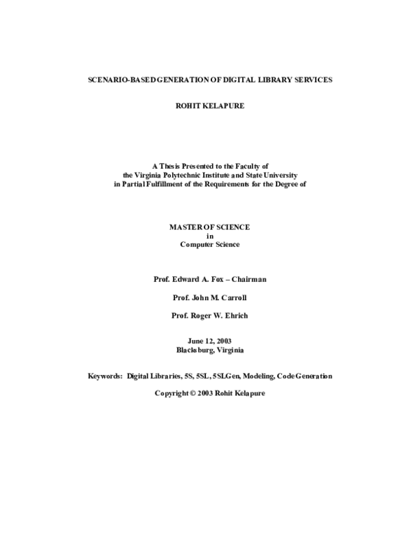 (PDF) Scenario-Based Generation of Digital Library Services