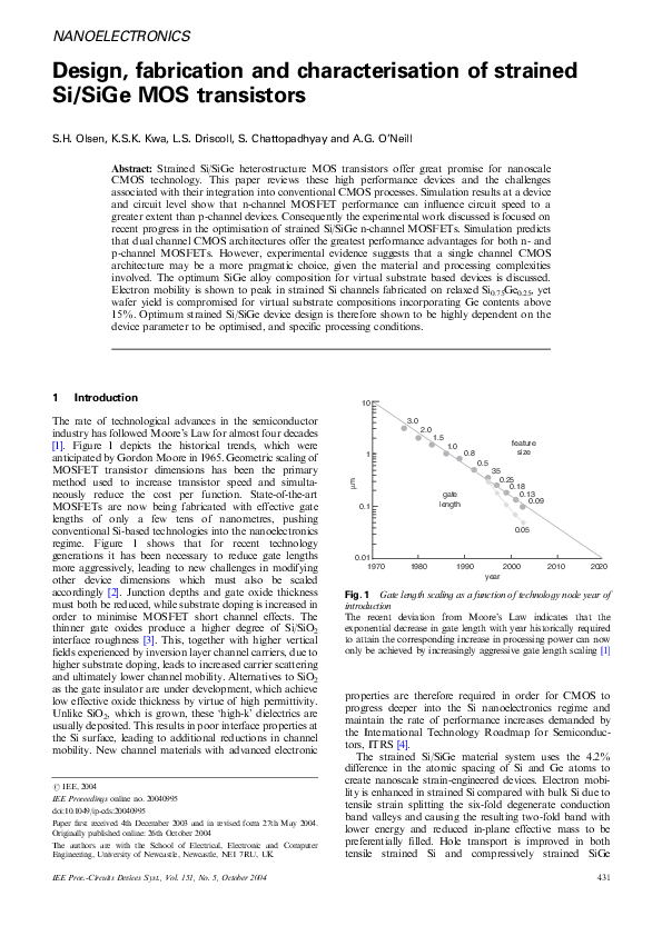 (PDF) Design, fabrication and characterisation of strained Si∕SiGe MOS transistors | Luke ...