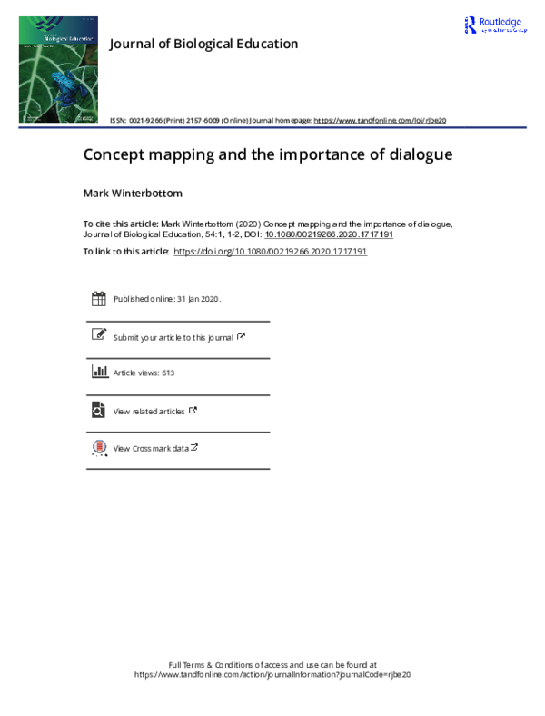 (PDF) Concept mapping and the importance of dialogue