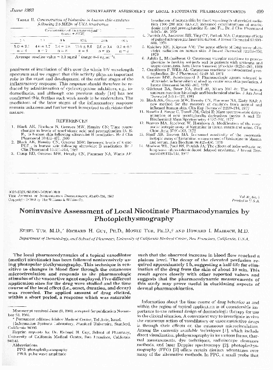 (PDF) Noninvasive Assessment of Local Nicotinate Pharmacodynamics by ...