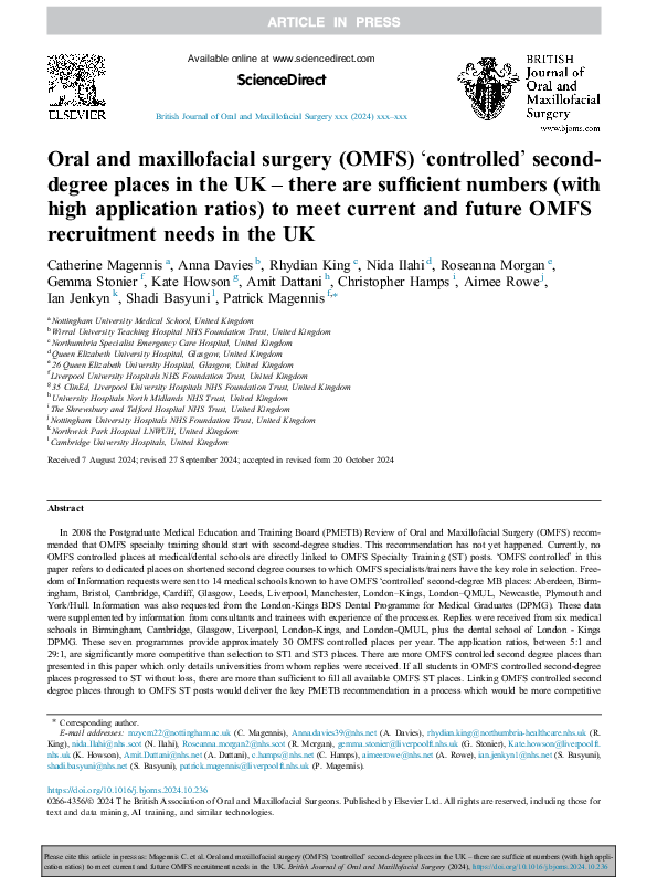 (PDF) Oral and maxillofacial surgery (OMFS) ‘controlled’ second-degree ...